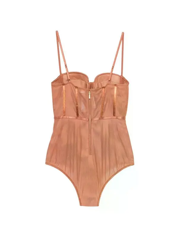 Zimmermann Ribbon-trim Corset Bodysuit - Orange
