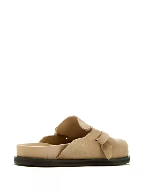Yuzefi Knotted Suede Mules - Neutrals
