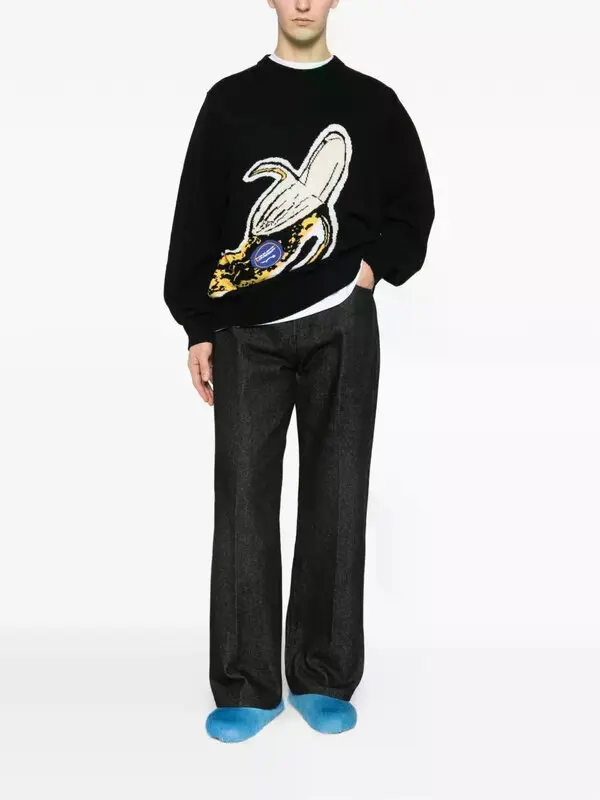 CHARLES JEFFREY Graphic Crew-neck Sweater