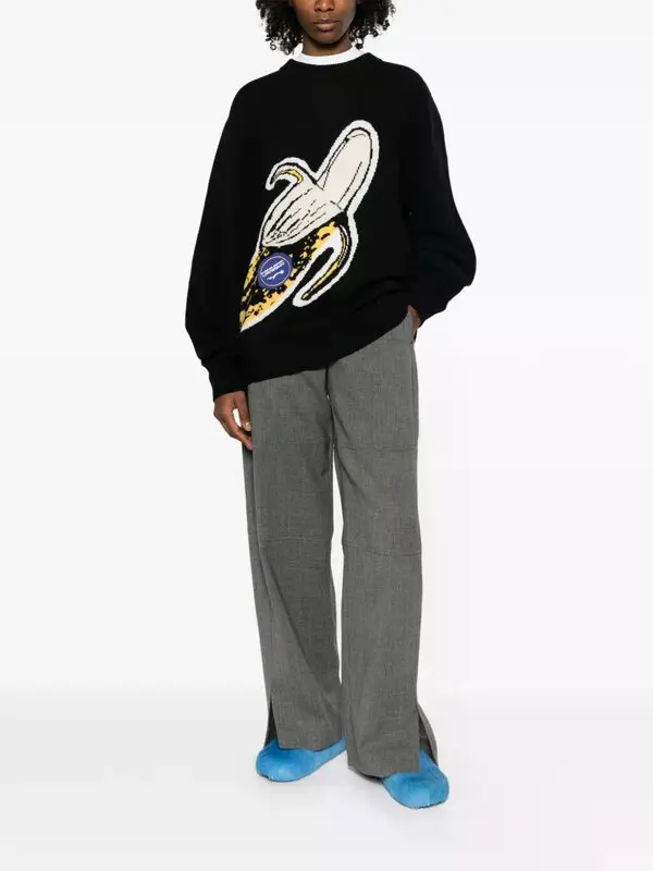 CHARLES JEFFREY Graphic Crew-neck Sweater