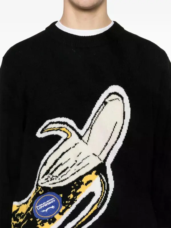 CHARLES JEFFREY Graphic Crew-neck Sweater