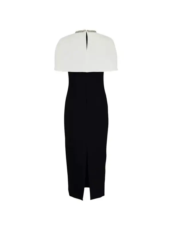 Roland Mouret Crystal-Trim Midi Dress - Black