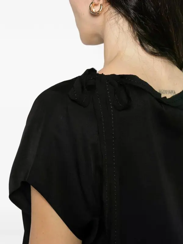 Pinko Bertha Tie-detail Blouse - Black