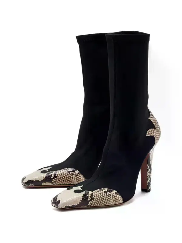 Paris Texas Belle Snakeskin-effect Ankle Boots