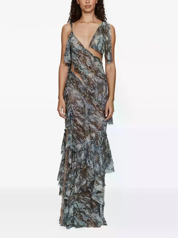 Christopher Esber Unravelled Cut-out Ruffled Dress