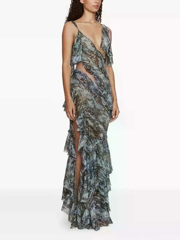 Christopher Esber Unravelled Cut-out Ruffled Dress