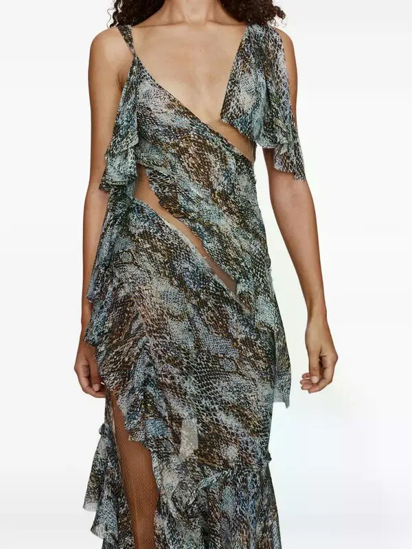Christopher Esber Unravelled Cut-out Ruffled Dress