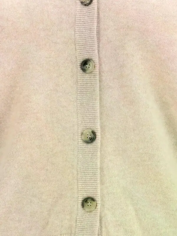 ALLUDE Button V-neck Cardigan - Neutrals