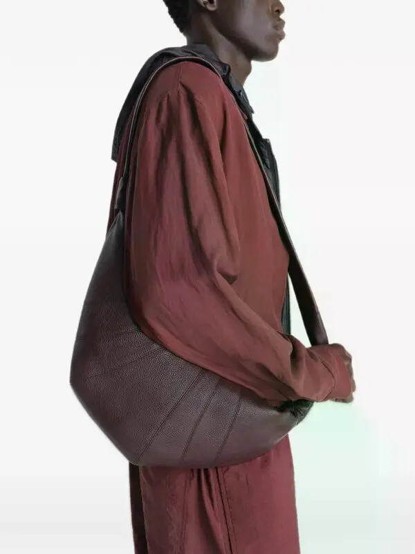 LEMAIRE Croissant Bag In Grained Leather - Oxblood