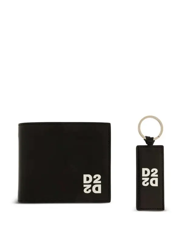 Dsquared2 Logo-print Wallet And Keyring Set - Black
