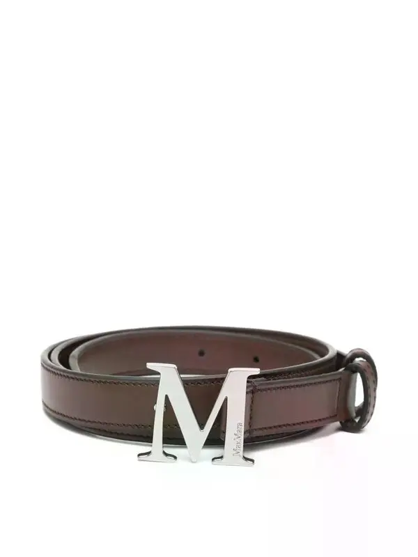 Max Mara Buckle Leather Belt - Brown
