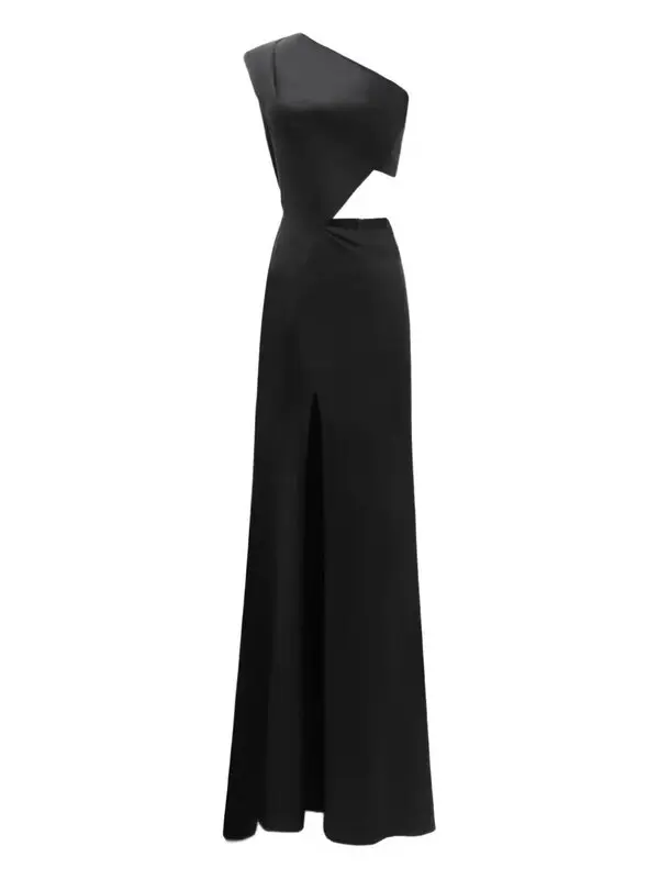 GEMY MAALOUF One-shoulder Cut-out Maxi Dress - Black