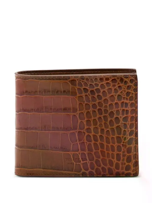 TOM FORD Crocodile-embossed Leather Wallet - Brown