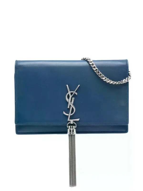 Saint Laurent 2017 Monogram Kate Tassel Crossbody Bag - Blue