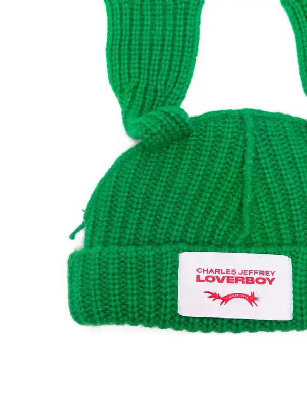 CHARLES JEFFREY Chunky Rabbit Beanie - Green