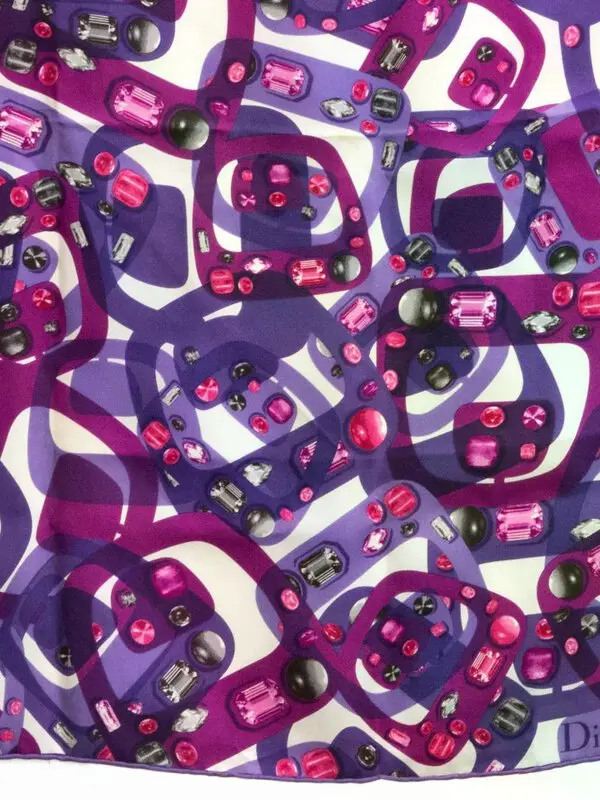 Dior 2000s Jewel-print Silk Scarf