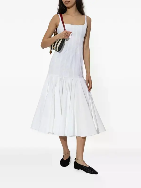 Jacquemus Agave Pleated Dress - White