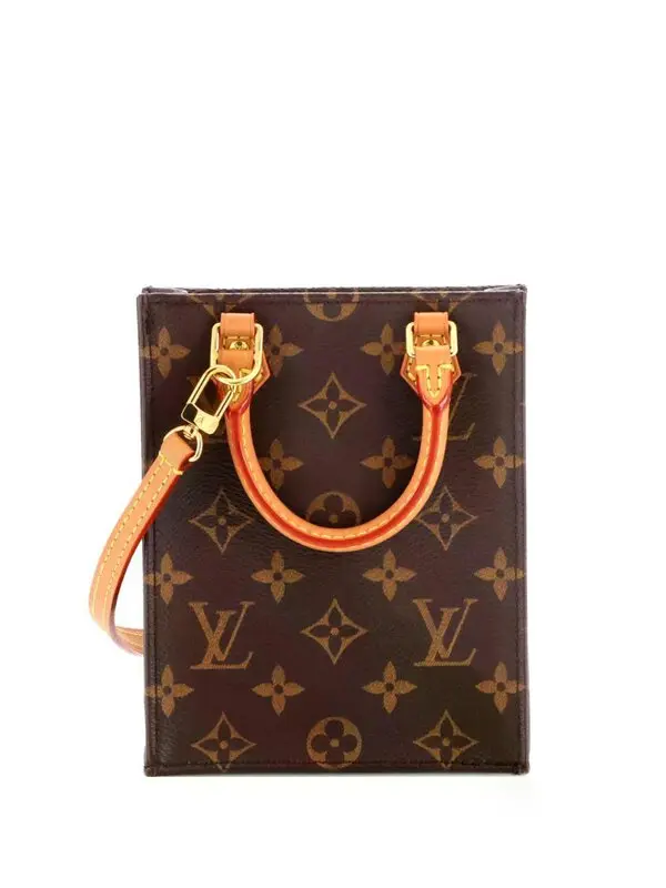 LOUIS VUITTON Petit Sac Plat Monogram Canvas Crossbody Bag