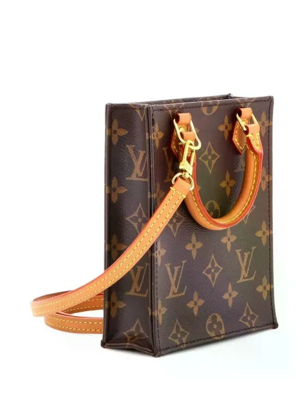 LOUIS VUITTON Petit Sac Plat Monogram Canvas Crossbody Bag