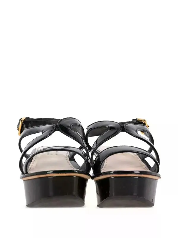 Prada Slingback Patent-leather Wedge Sandals