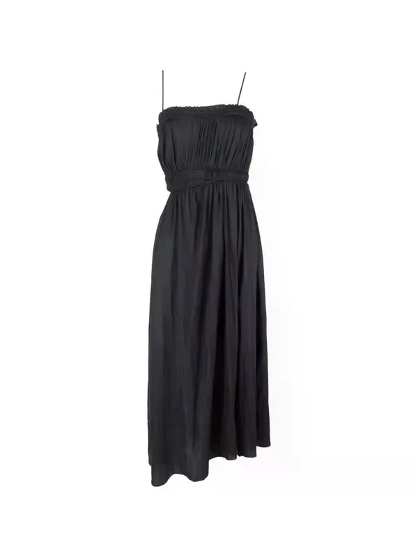 Maje Cut-out Shirred Midi Dress