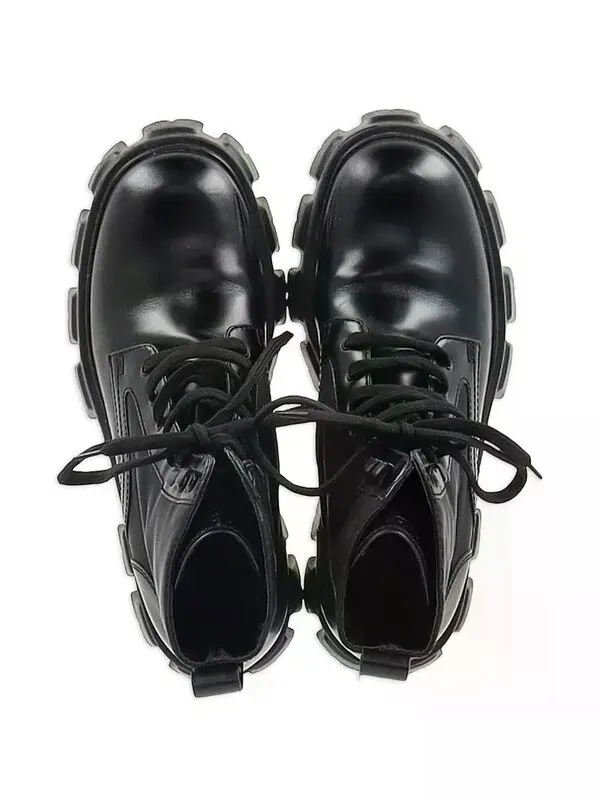 Prada Monolith Platform Combat Boots - Black | Editorialist