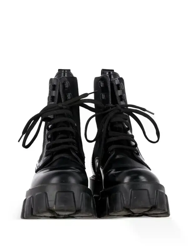 Prada Monolith Platform Combat Boots - Black | Editorialist