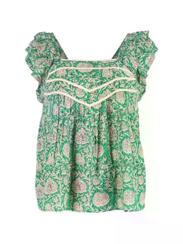 Ba&sh Floral-print Top With Ruffled Straps