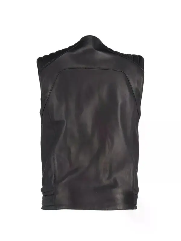Balmain Belted Leather Gilet
