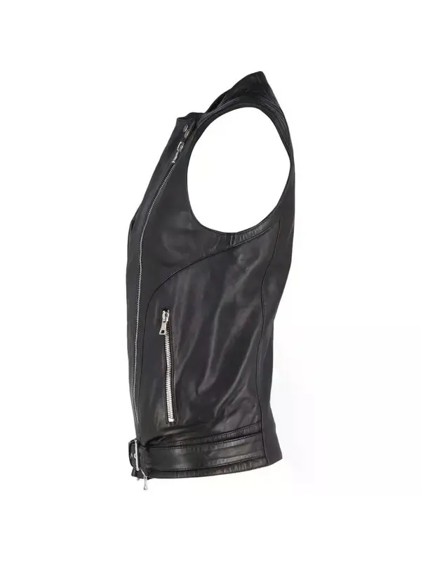 Balmain Belted Leather Gilet