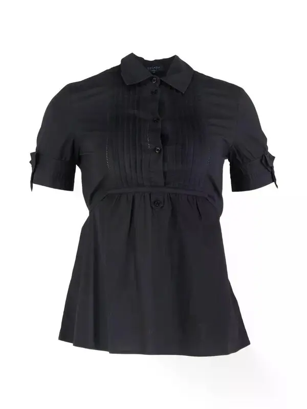 Escada Tie-waist Short-sleeve Blouse