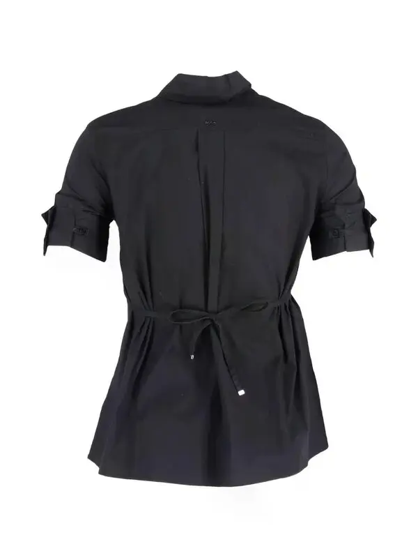 Escada Tie-waist Short-sleeve Blouse