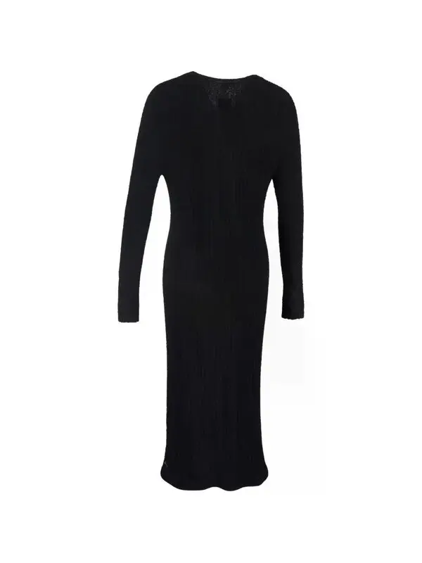 Toteme Ribbed Wool-Blend Maxi Dress - Black | Editorialist