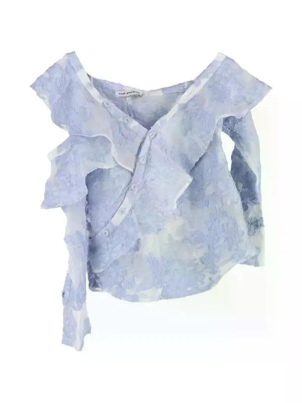 SELF-PORTRAIT Floral Ruffled Asymmetrical Top