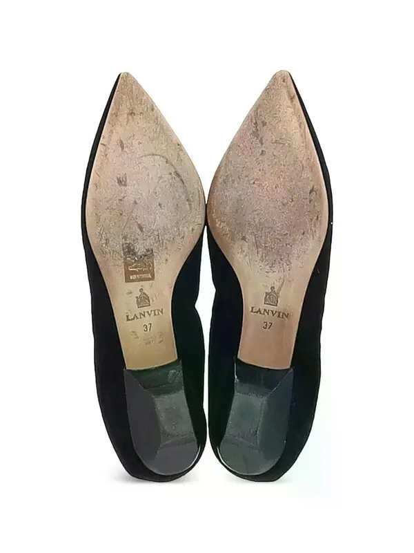LANVIN Pointed Suede Flat Pumps