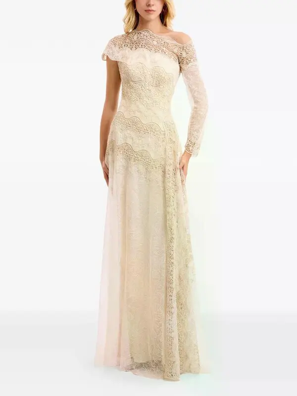GEMY MAALOUF Embroidered Lace Gown - Neutrals