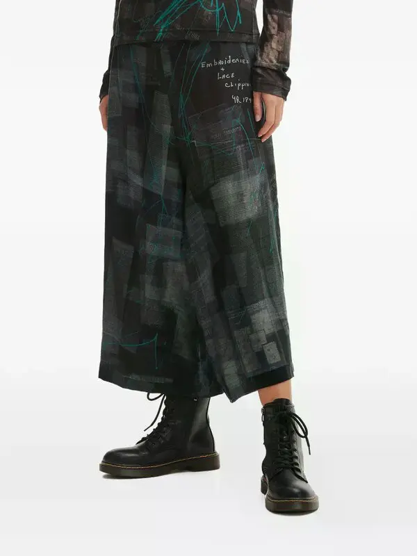 Y’s Graphic-print Wide-leg Trousers