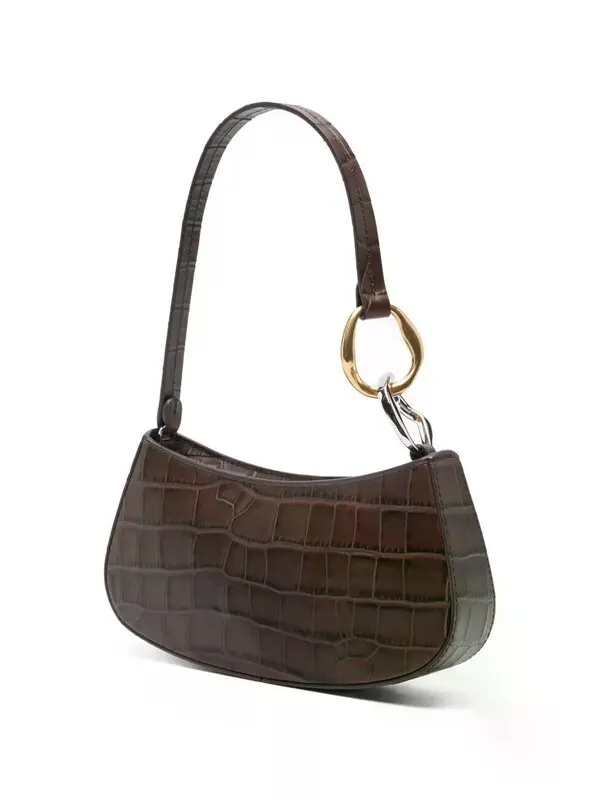 Staud Ollie Crocodile-effect Shoulder Bag - Brown