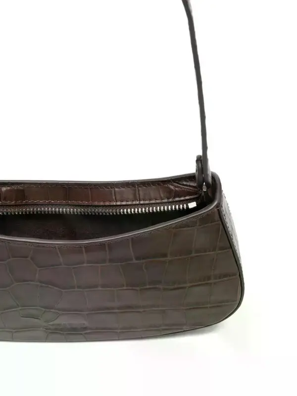 Staud Ollie Crocodile-effect Shoulder Bag - Brown