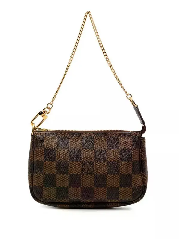 LOUIS VUITTON 2008 Damier Ebene Mini Pochette Accessoires Handbag - Brown