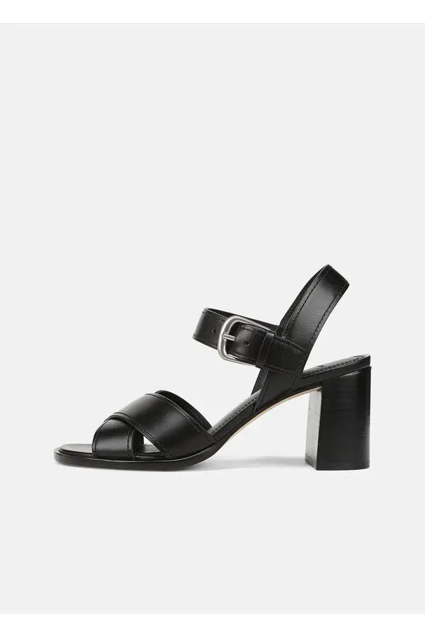 Vince Salma Leather Heeled Sandal - Black