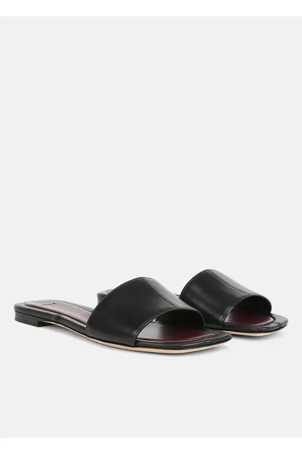 Vince Valeria Leather Slide Sandal - Black