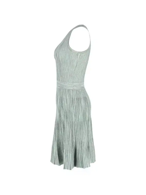 Sandro Knitted Perforated Midi Dress - Green | Editorialist