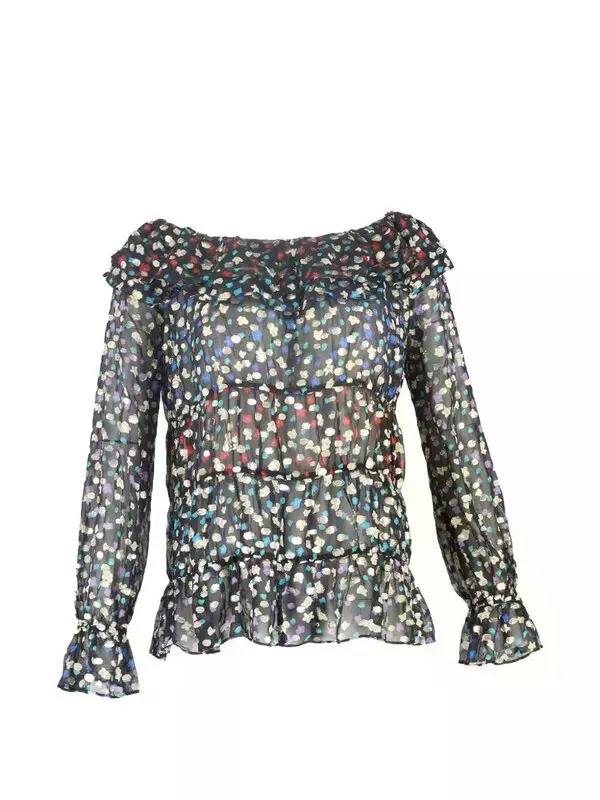 Rixo Metallic Floral-print Silk Top