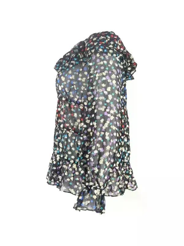 Rixo Metallic Floral-print Silk Top