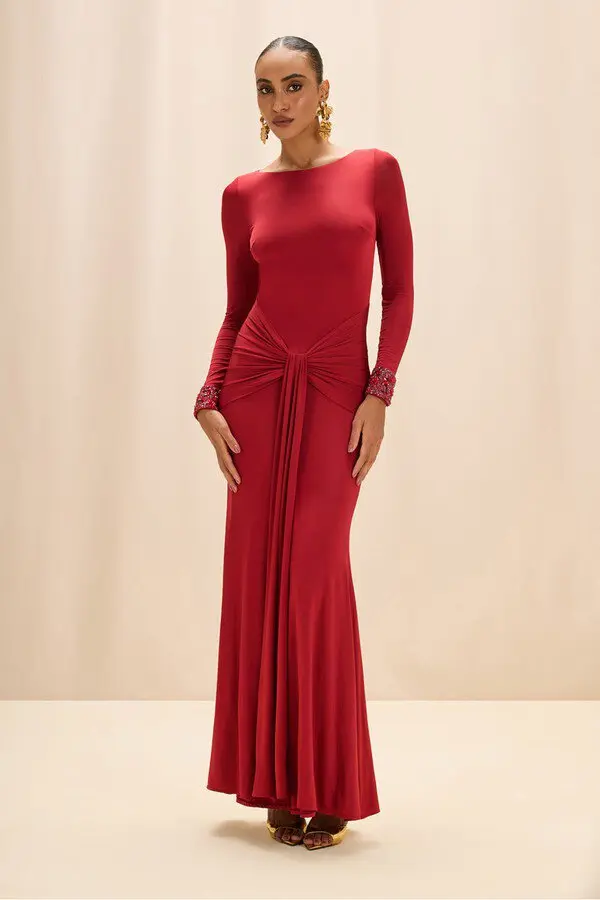 PatBO Intensity Jersey Long Sleeve Gown