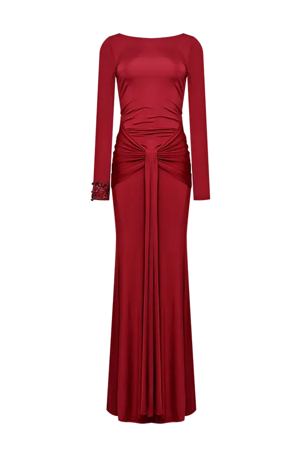 PatBO Intensity Jersey Long Sleeve Gown