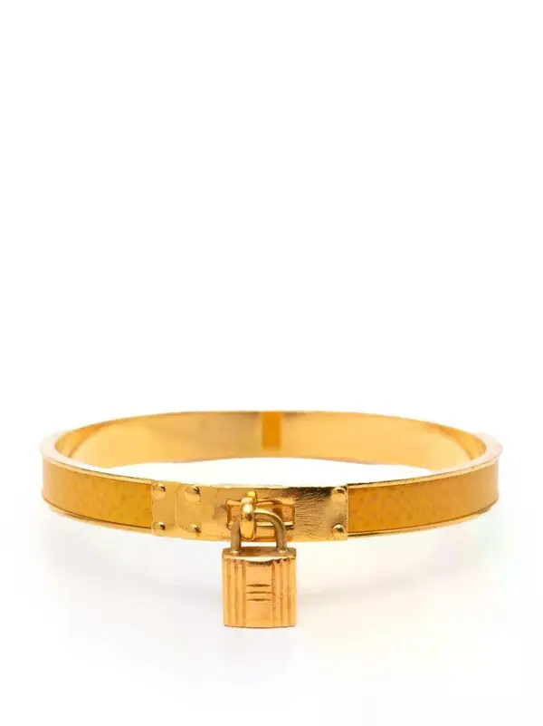 Hermès Epsom Kelly Cadena Lock Bangle Bracelet - Gold