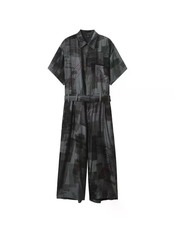 Y’s Printed Jumpsuit - Grey