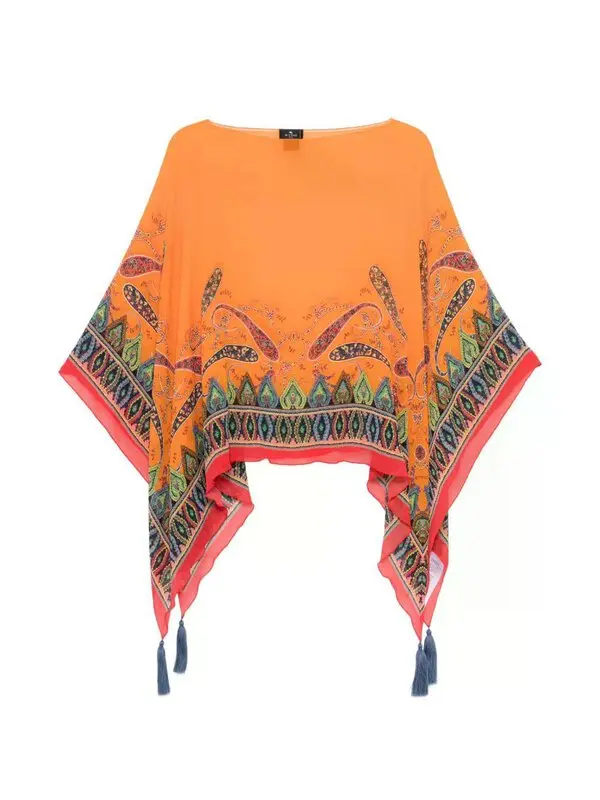 Etro Paisley Tassel Top - Orange
